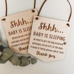 Shhh Baby Sleeping Sign | Don’t Wake the Baby | Dog Custom Wood Sign ...