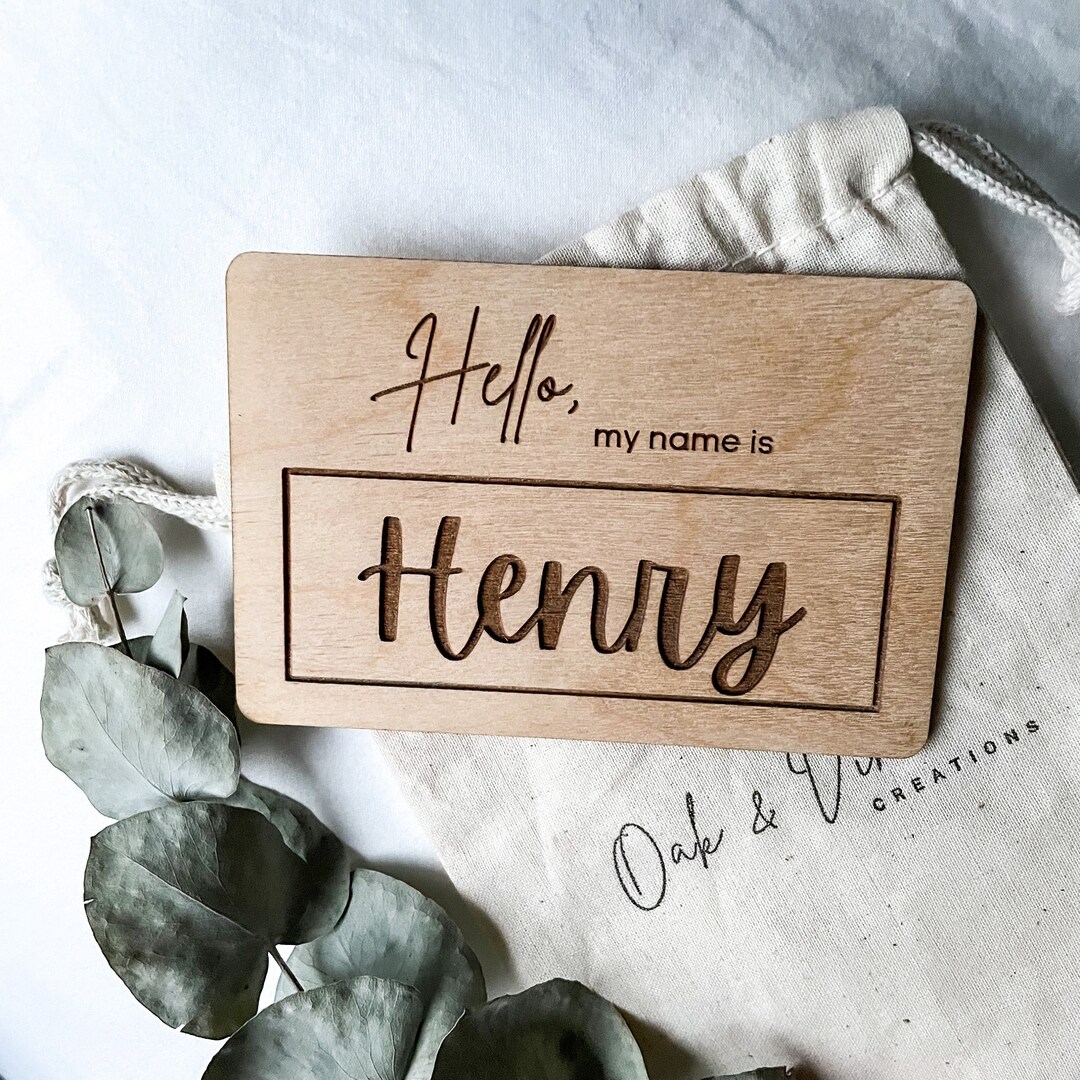 Hello My Name is | Baby Name Sign | Birth Announcement | Baby by the ...