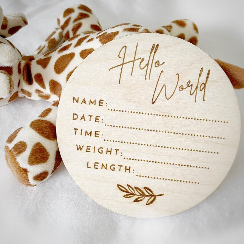 Hello World Baby Name Sign | Birth Announcement | Photo Props | Baby ...