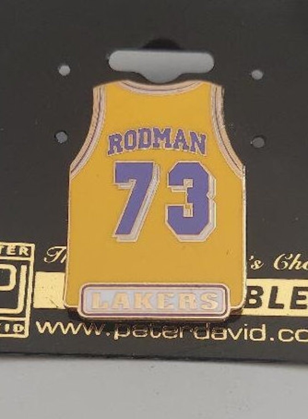 NBA Los Angeles Lakers Dennis Rodman #73 Yellow Jersey Pin Basketball ...