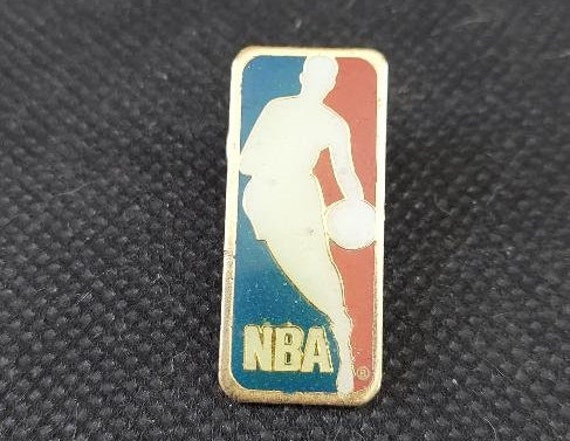 NBA Logo Pin Jerry West Stamped 1996 Imprinted Produc… - Gem