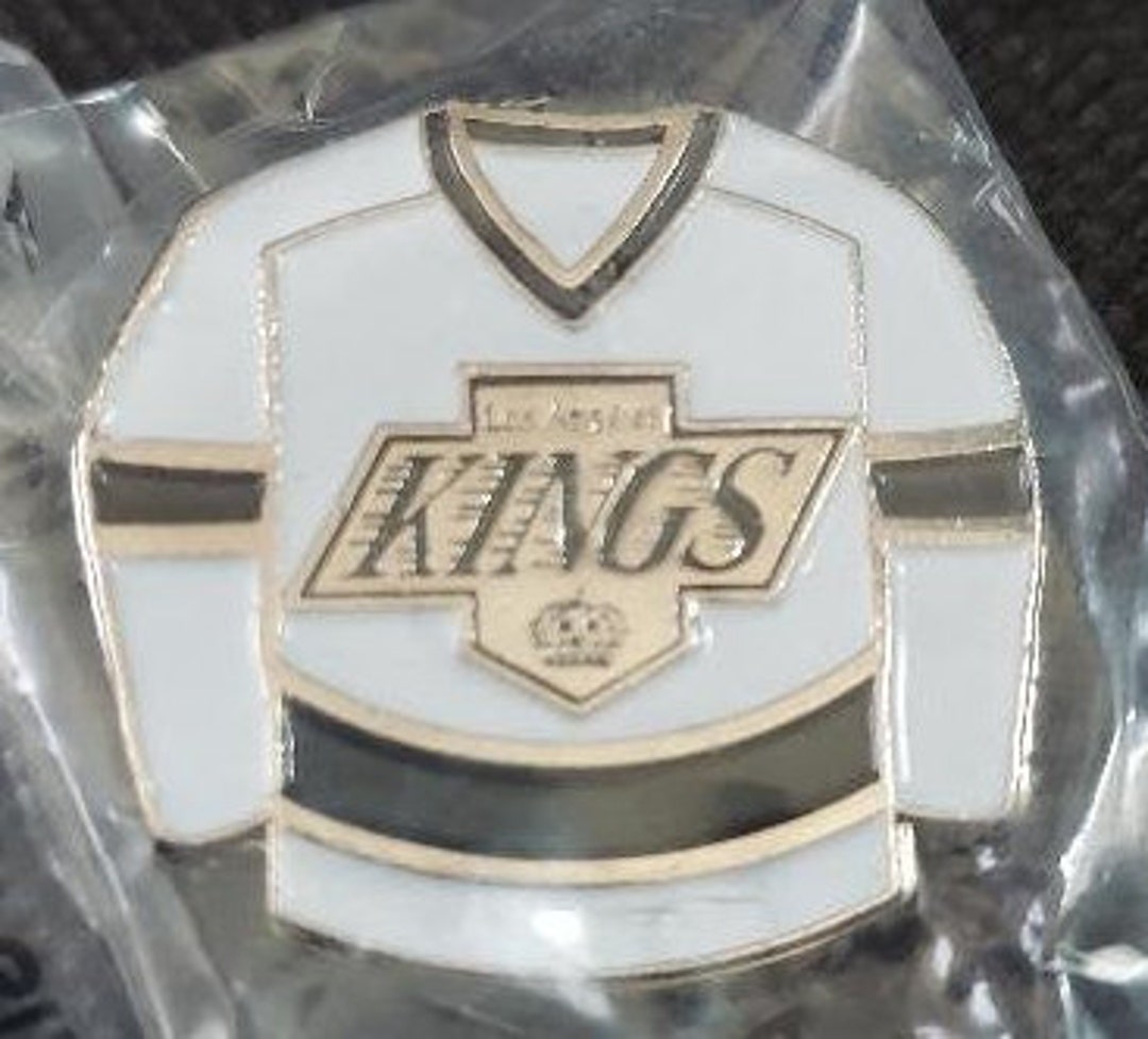 NHL Los Angeles Kings White Jersey Pin Stamped ACE 1992 Vintage Hockey ...