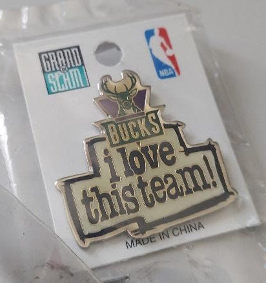 NBA Milwaukee Bucks I Love This Team! Pin Basketball Grand Slam OOP ...