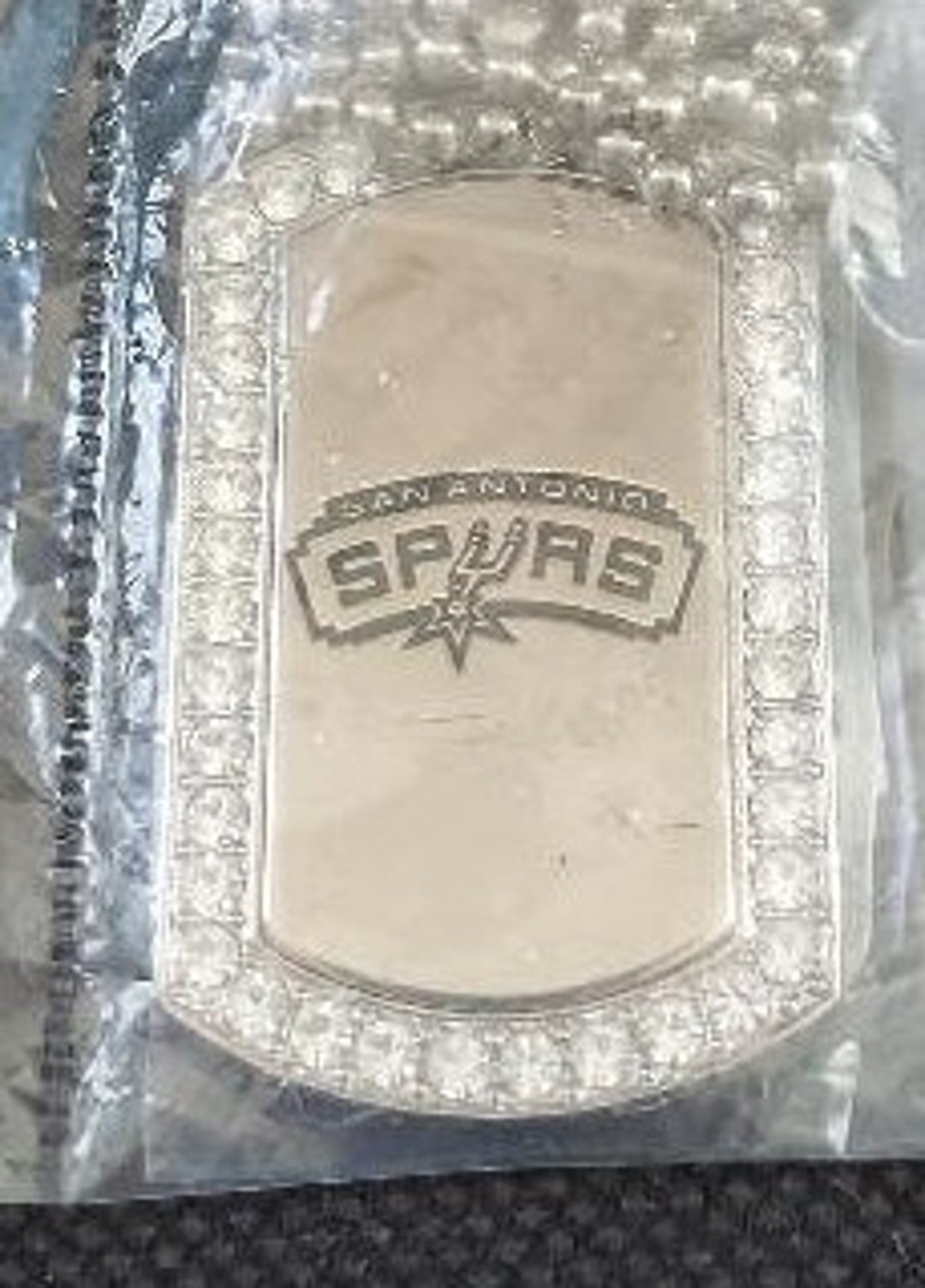 NBA San Antonio Spurs Crystal Border Necklace Faux Diamonds Sealed ...