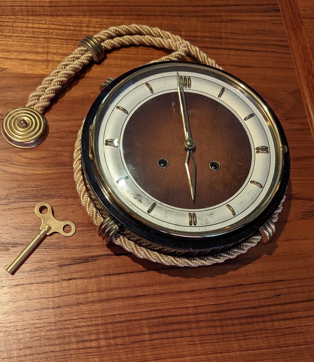 Emes Mid Century Modern MCM Wall Clock With Rope Made in Germany With ...