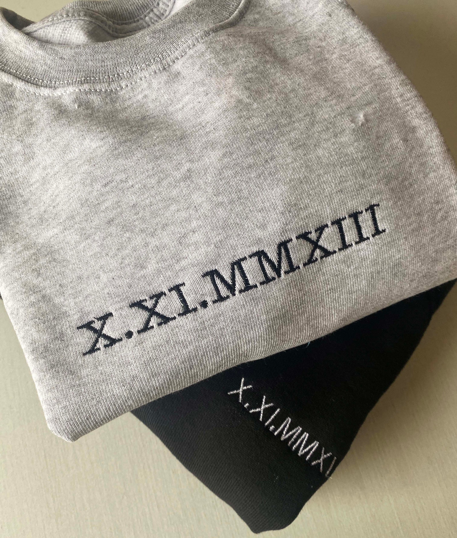 Custom Roman Numerals, Embroidered Sweatshirt, Valentines Gift, Unisex ...