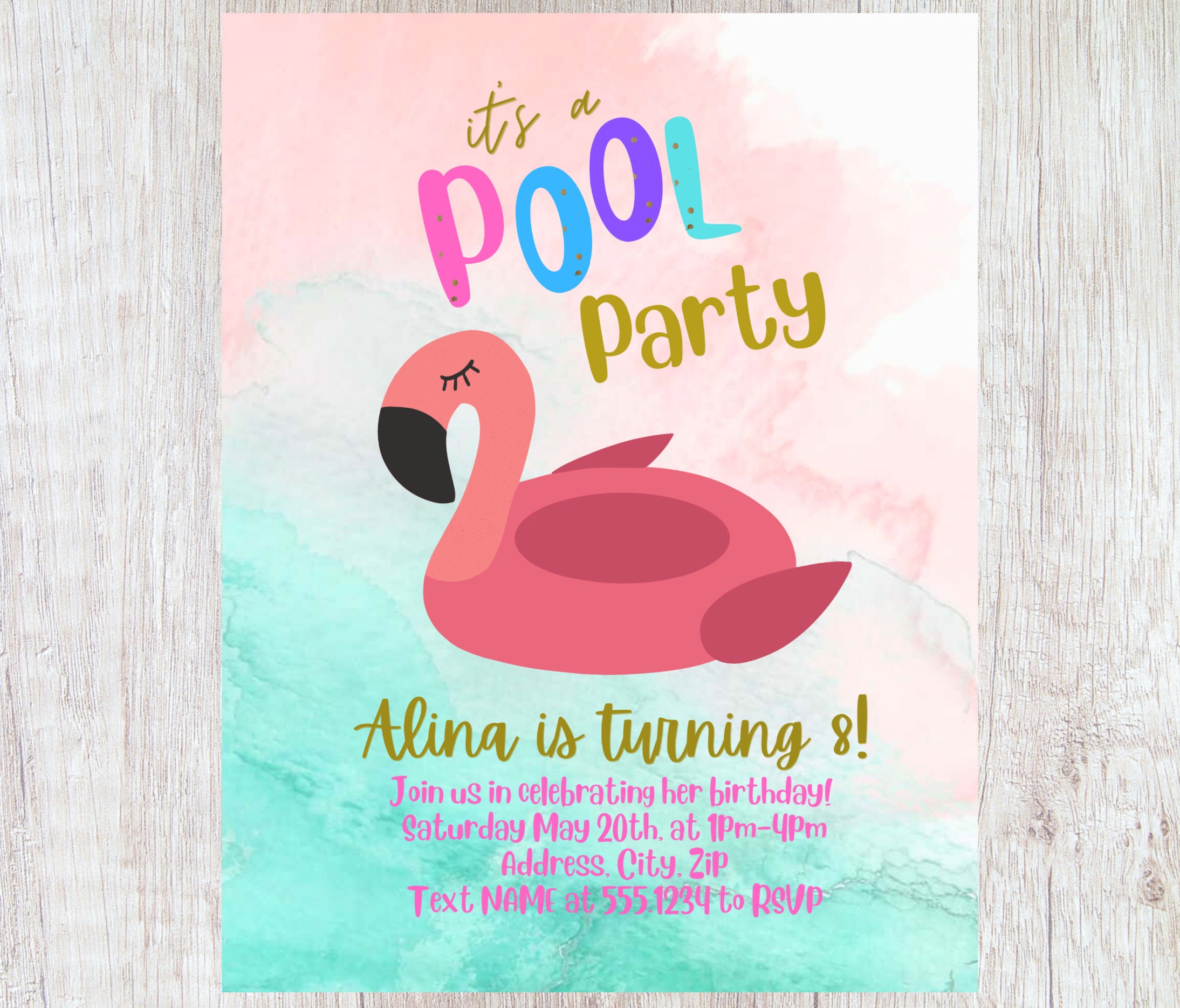 Pool Party Invitation - Etsy
