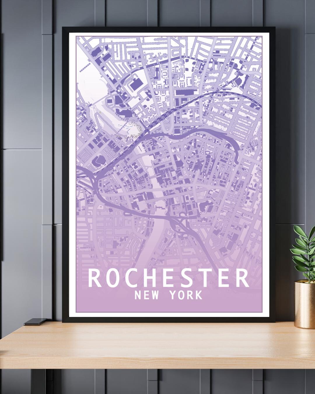 Rochester New York Map Downloadable Print - Etsy