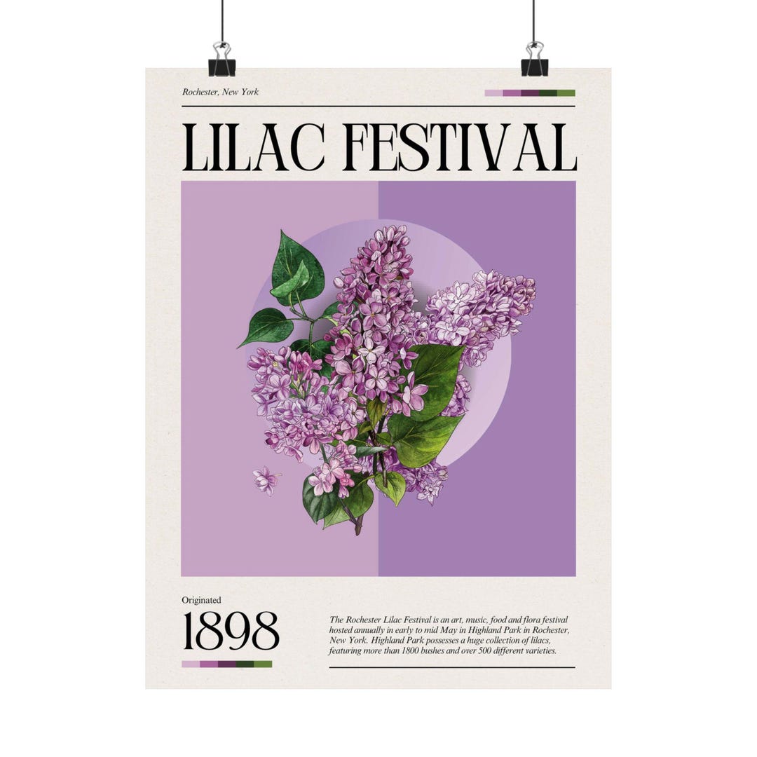 Rochester NY Lilac Festival Poster, Retro Wall Decor, Photography Lover ...
