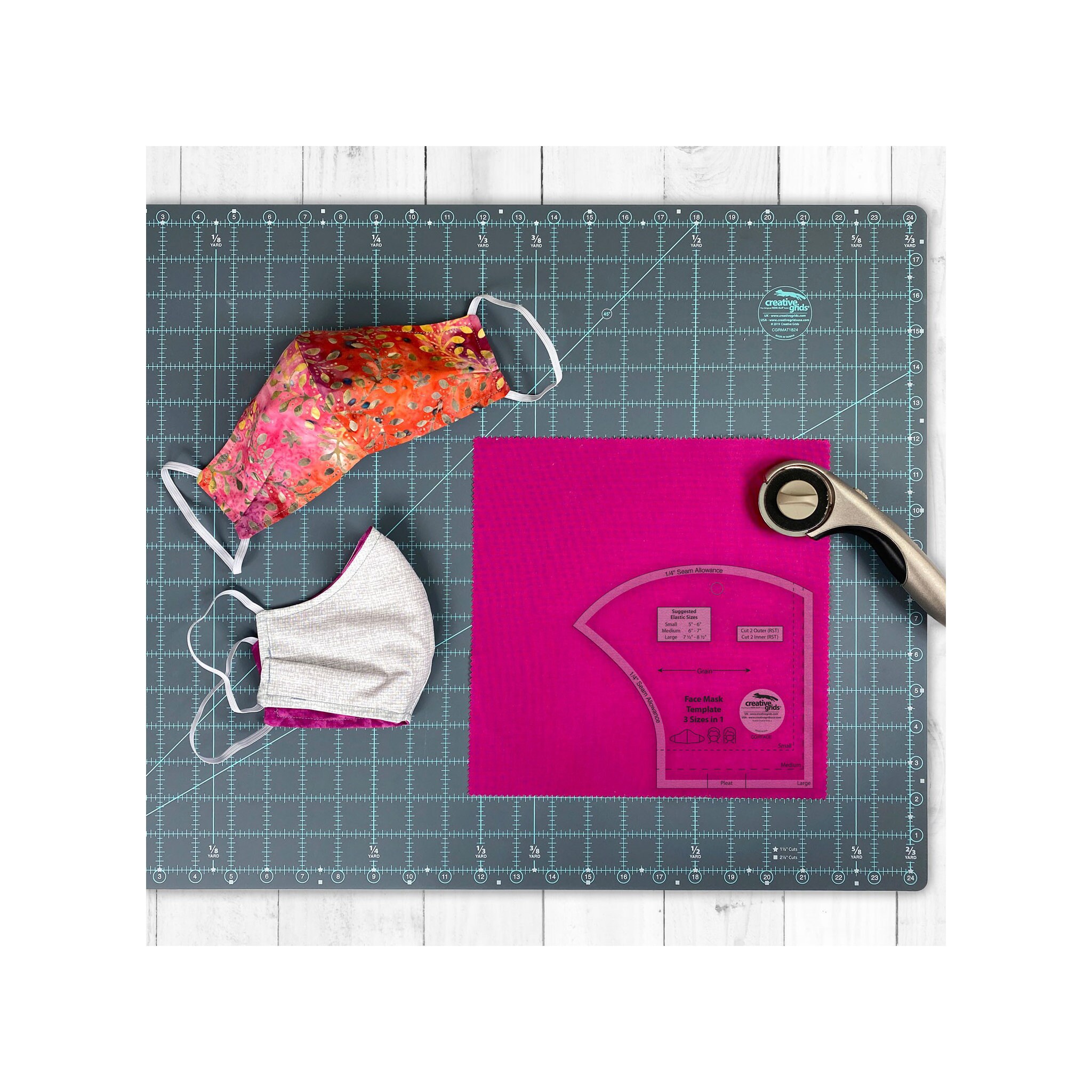 Creative Grids Face Mask Sewing Template Pattern 3 Sizes in 1 CGRFACE ...