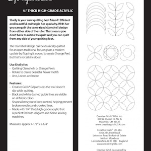 Creative Grids Machine Quilting Tool Ruler Template Shelly - Etsy