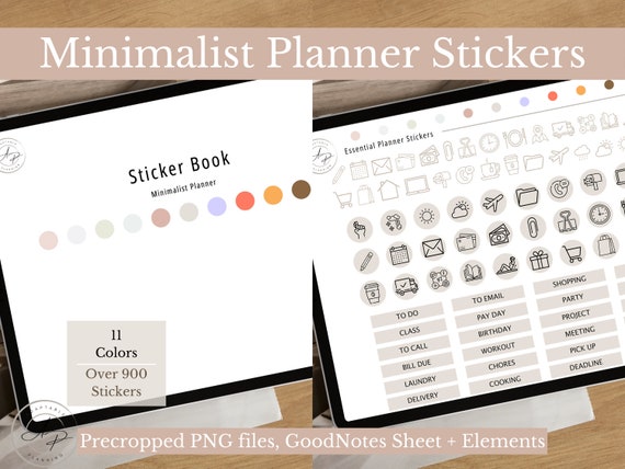 Planning Icons & Labels Digital Stickers Individual Pngs | Etsy