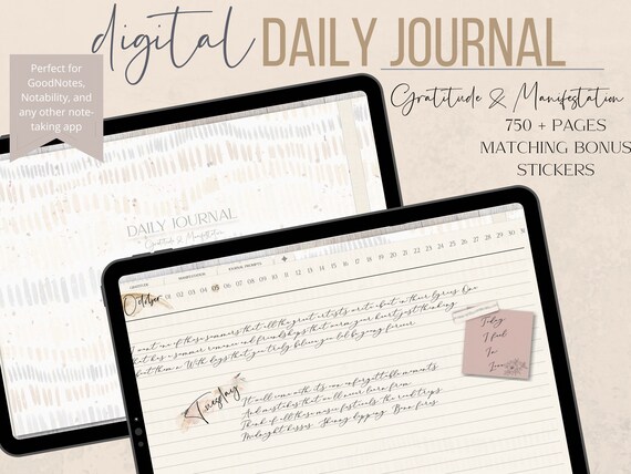 Digital Daily Journal 365 Pages Digital Journal for Ipad - Etsy