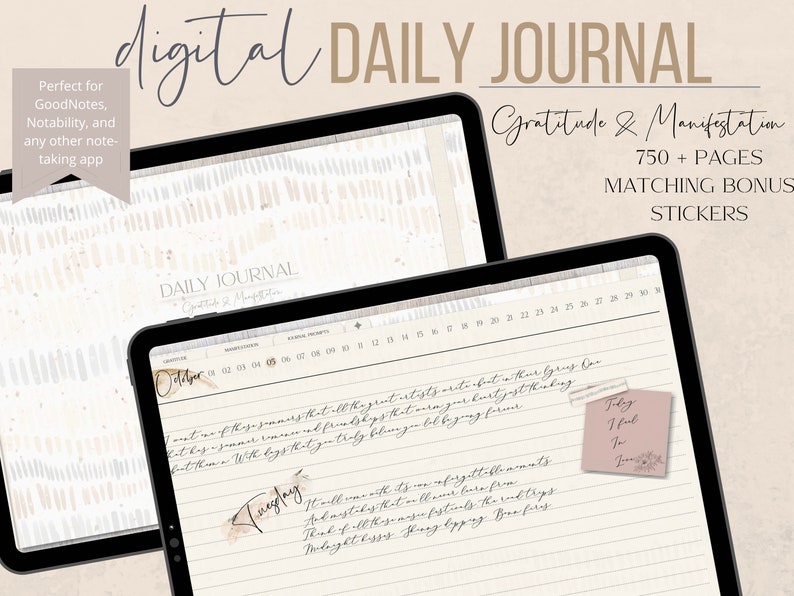 Digital Daily Journal 365 Pages Digital Journal for Ipad - Etsy