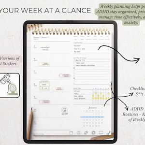 2024 & 2025 ADHD Planner, ADHD Daily Planner, Adhd Goodnotes Planner ...