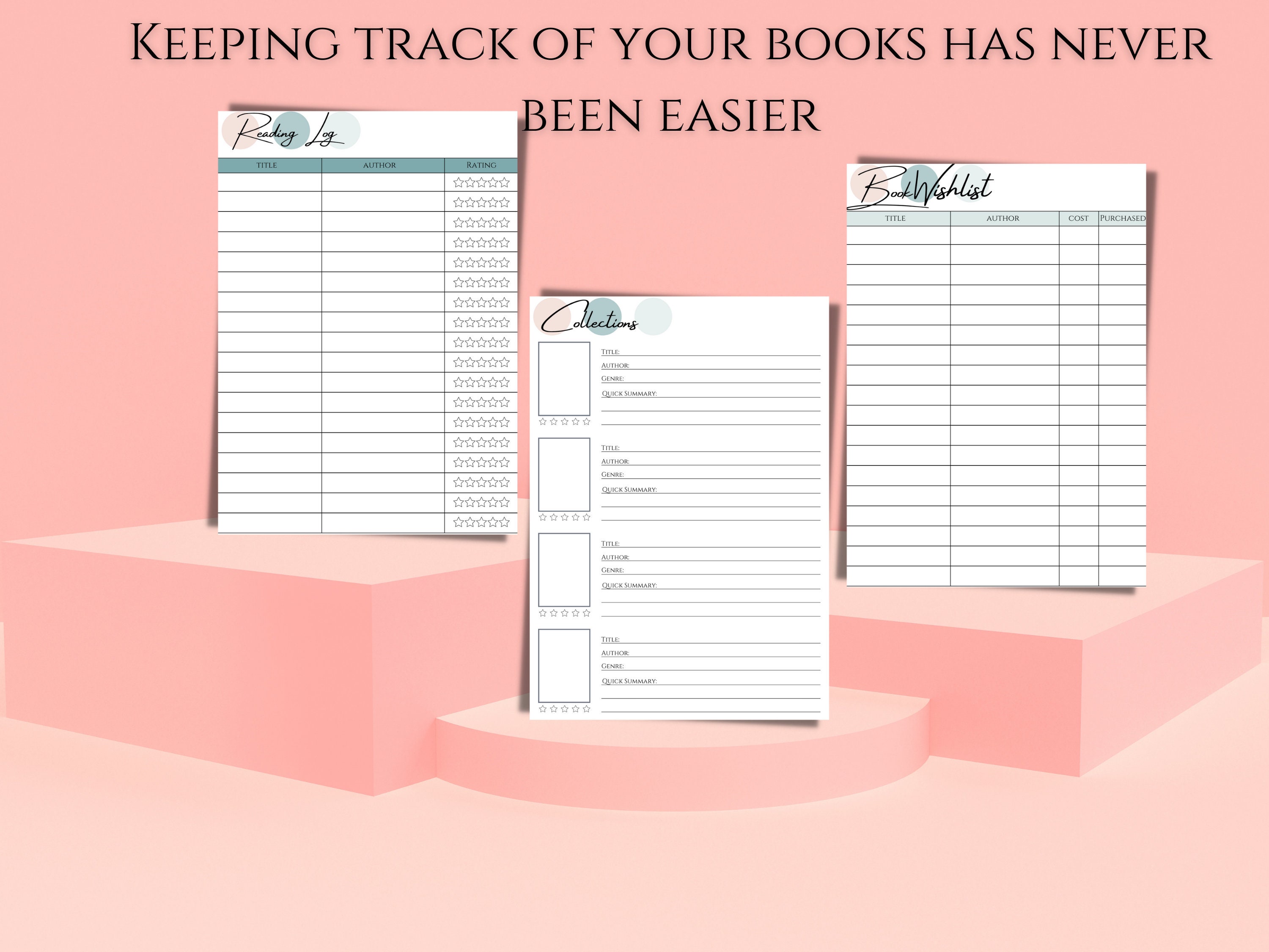 Printable Reading Journal Reading Log Bookshelf Reading - Etsy Canada