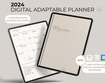 2024 Digital Planner Yearly Planner 2024 iPad Planner Monthly Planner ...