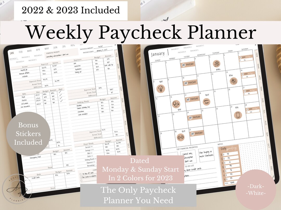 Paycheck Budget Planner Weekly Paycheck Planner Paycheck - Etsy