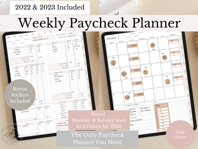 Paycheck Budget Planner Weekly Paycheck Planner Paycheck - Etsy