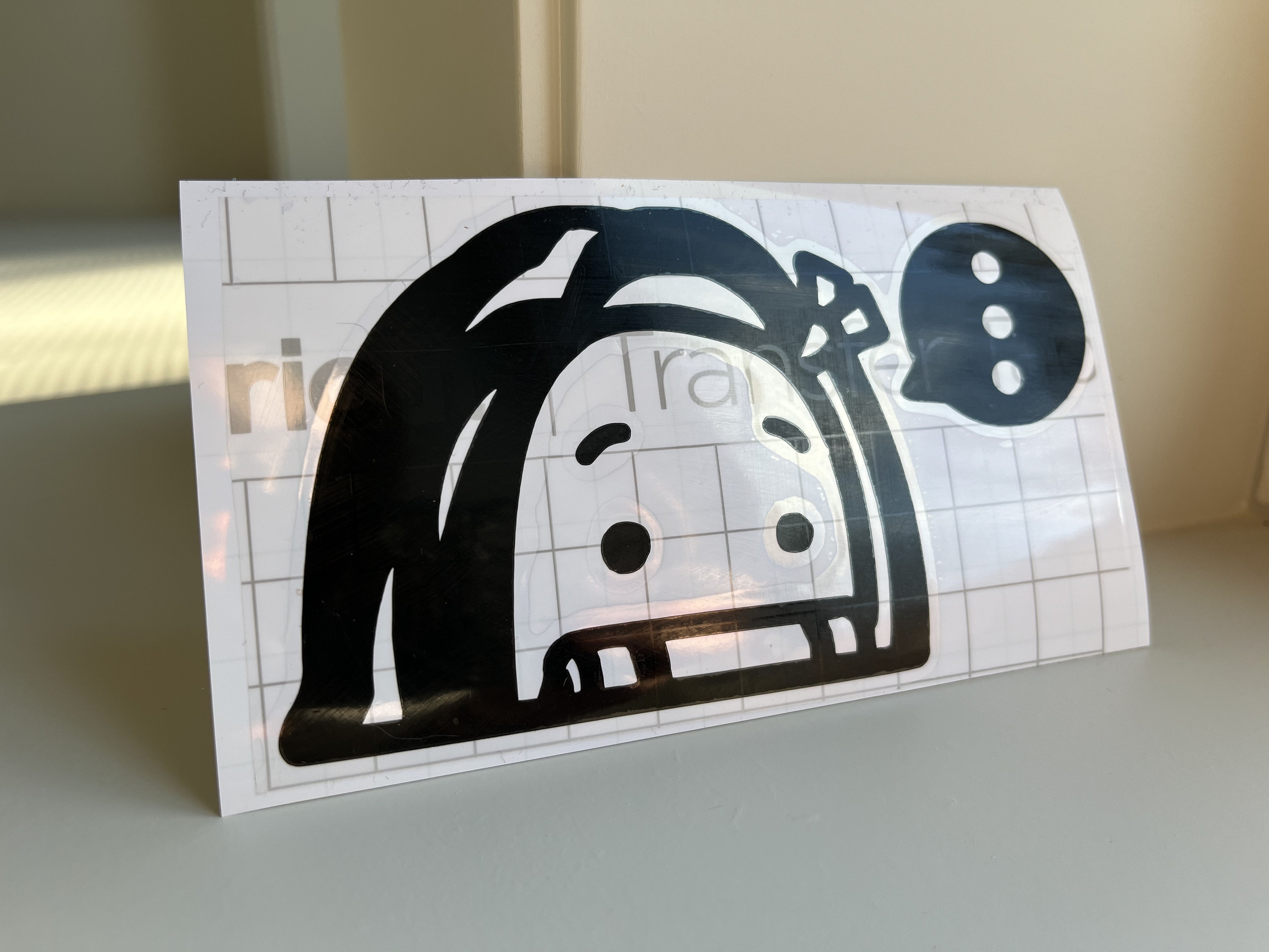 Confused Cute Demon Girl Car Vinyl Decal | Holographic, Glossy White ...