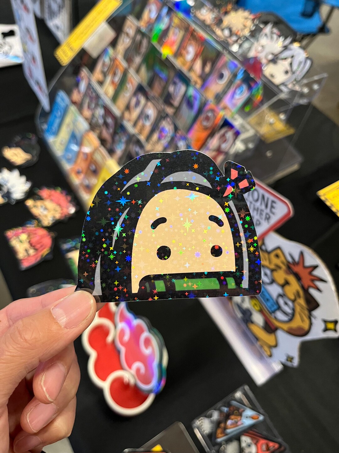 Confused Cute Demon Girl Peeker Stickers | Holographic - Etsy