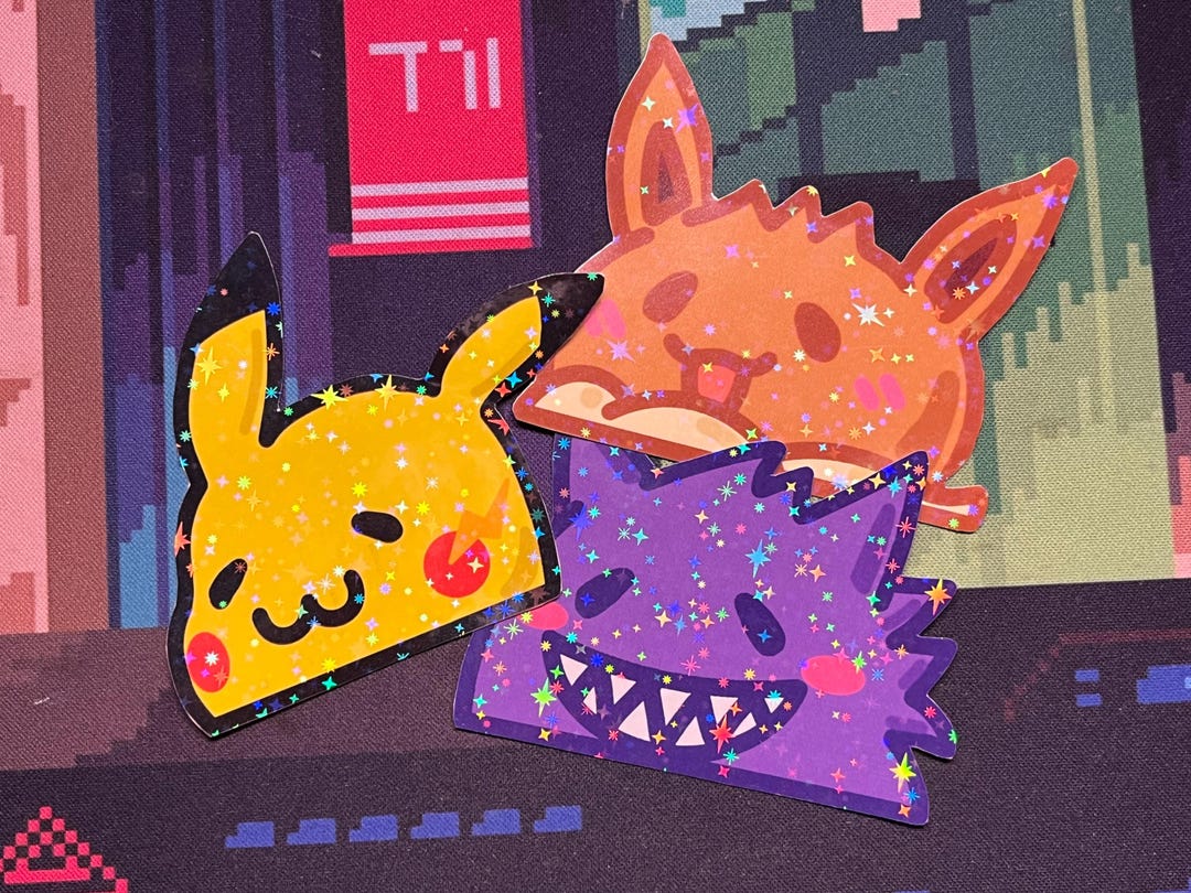 Pokemon Peeker Stickers Holographic - Etsy