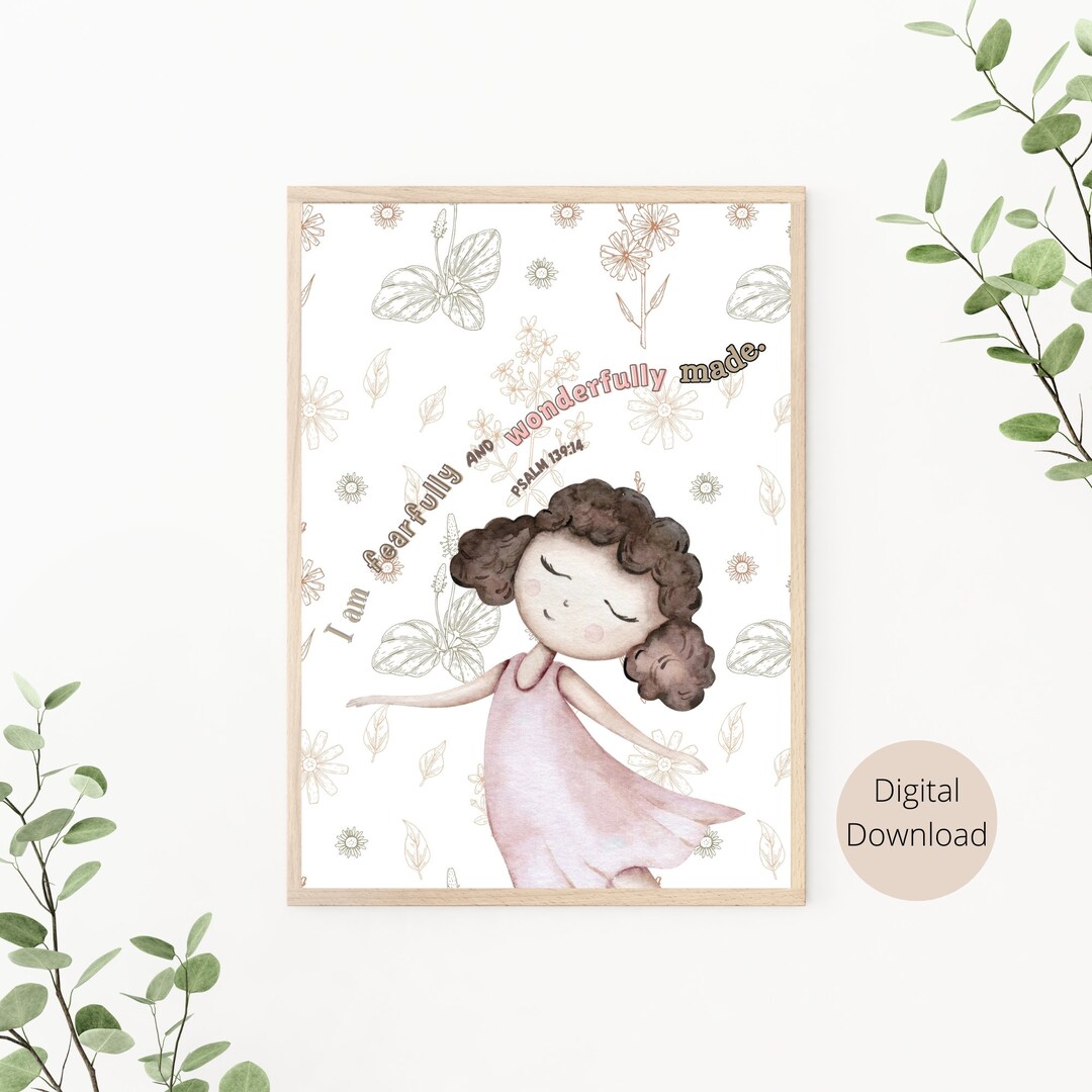 Psalm 139:14 Instant Download Wall Art Print, I Am Fearfully and ...