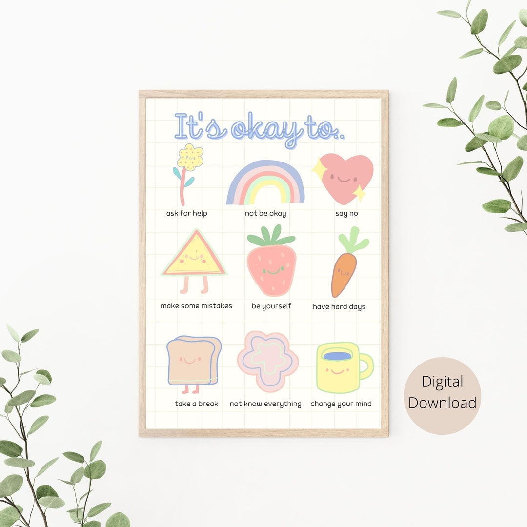 It's Okay Printable Poster, Digital Download, Mental Health Poster ...