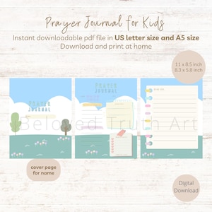 Kids Prayer Journal Printable, Instant Download, Children's Prayer ...