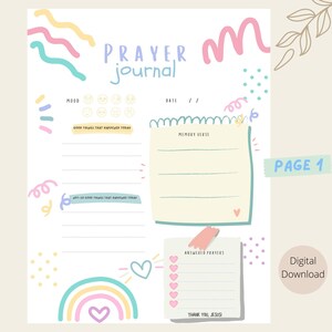 Kids Prayer Journal Printable, Children's Prayer Journal, Prayer ...