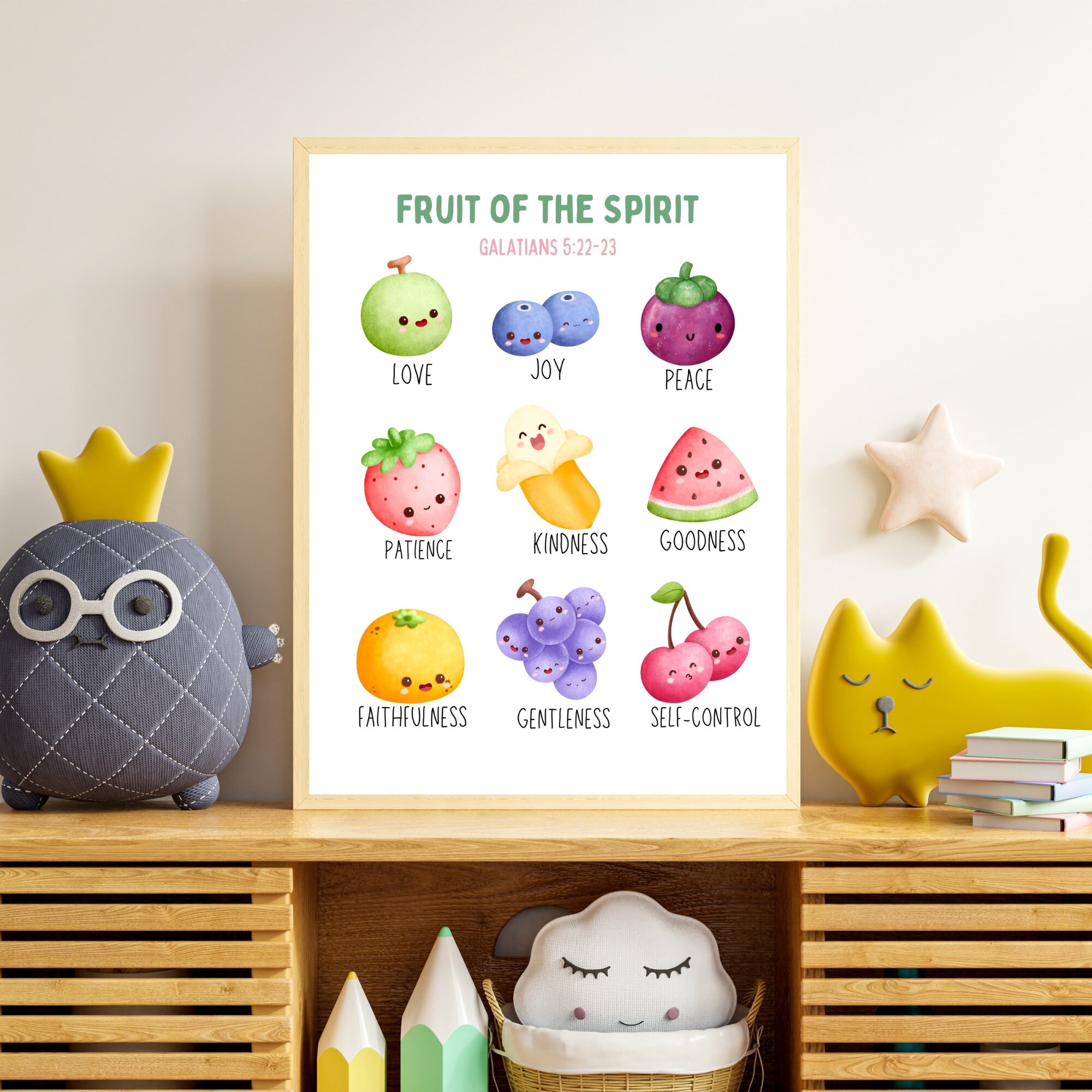 Fruit of the Spirit Poster for Kids, Printable Wall Art, Instant ...