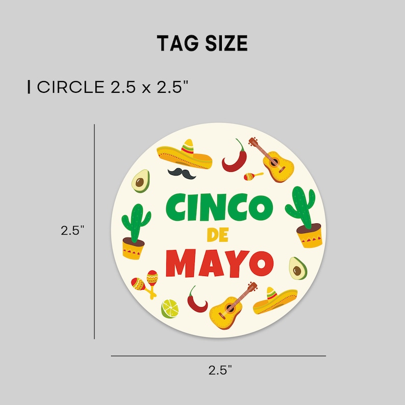 Printable Cinco De Mayo Gift Tag | Fiesta Cinco De Mayo | Mexican ...