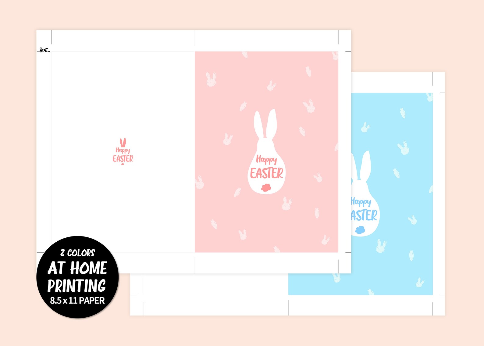 Printable Easter Day Card | Happy Easter Card | Easter Bunny Card ...