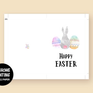 Printable Easter Day Card | Happy Easter Card | Easter Bunny Card ...