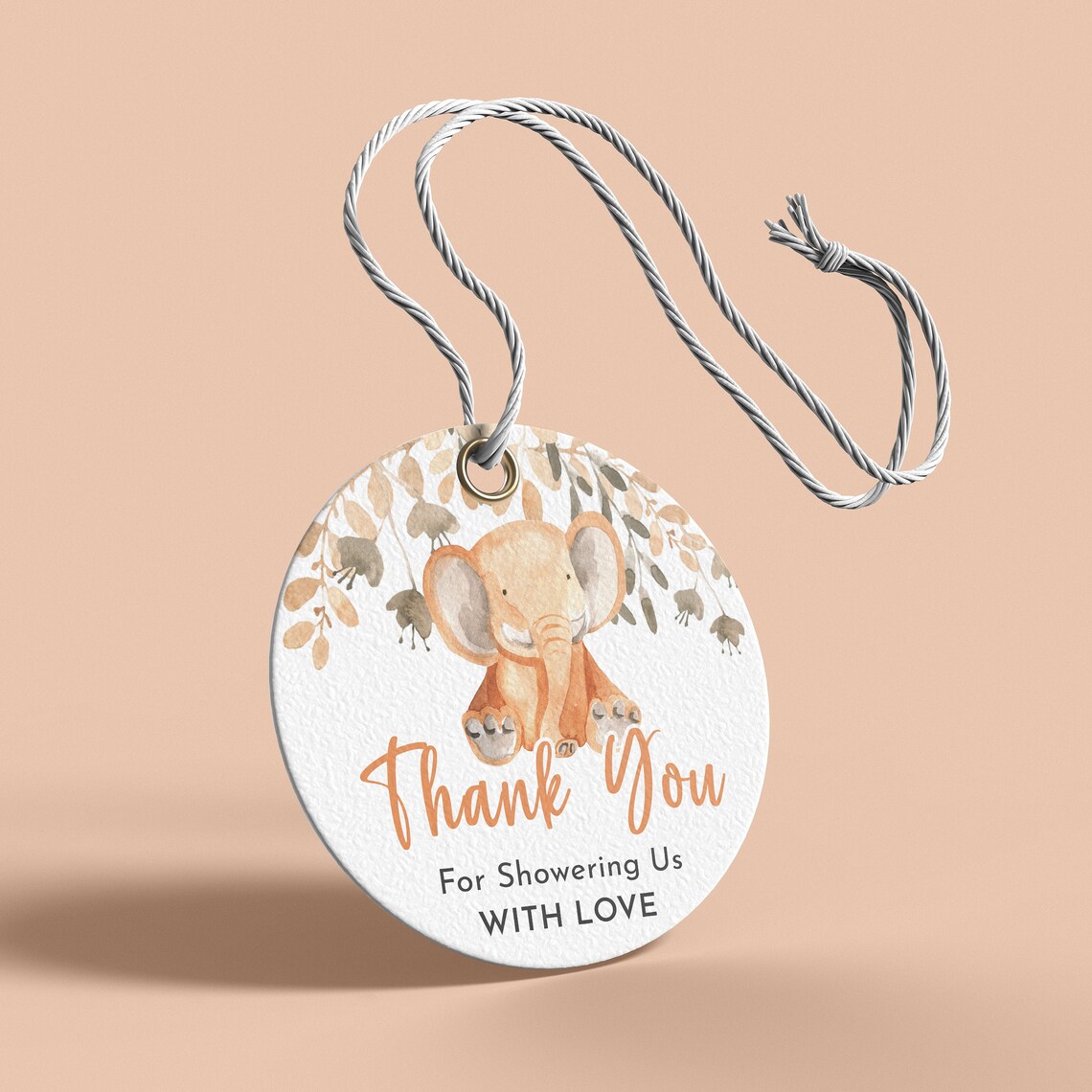 Printable Baby Shower Gift Tag Elephant Gift Tag Baby Gift - Etsy