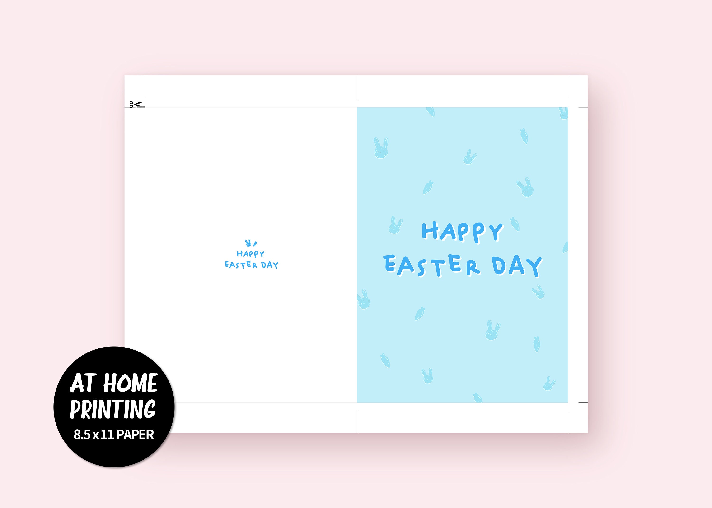 Printable Easter Day Card | Happy Easter Card | Easter Bunny Card ...