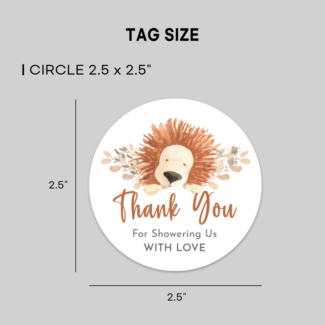 Printable Baby Shower Gift Tag | Lion Gift Tag | Baby Gift Tag | Thank ...