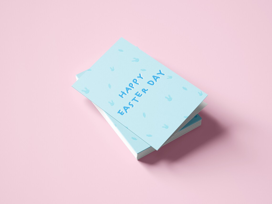 Printable Easter Day Card Happy Easter Card Easter Bunny Card Rabbit ...