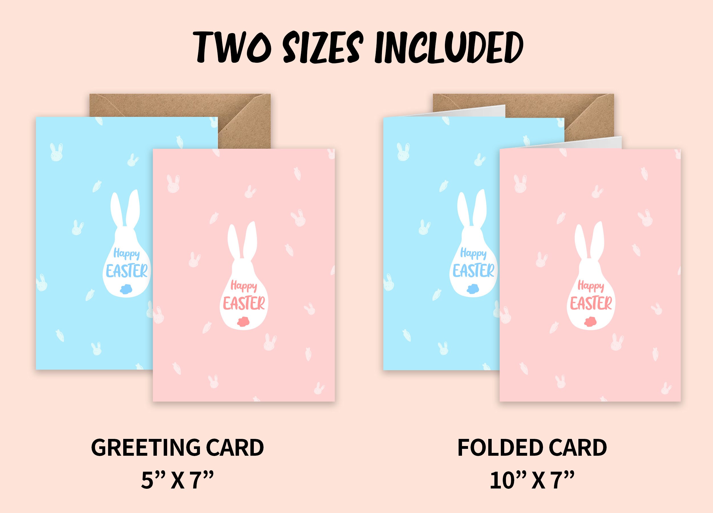 Printable Easter Day Card Happy Easter Card Easter Bunny Card Rabbit ...