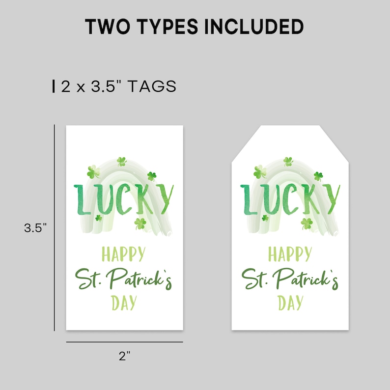 Printable St Patricks Day Gift Tags | St Patricks Day Decor | St Pattys ...