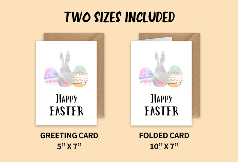 Printable Easter Day Card | Happy Easter Card | Easter Bunny Card ...