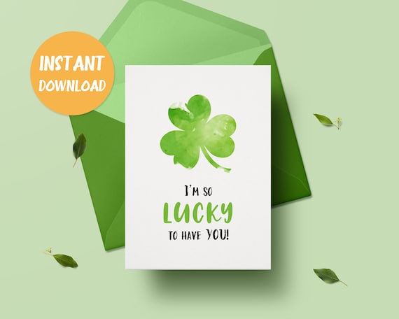 Printable St Patricks Day Card St Pattys Day Card St | Etsy