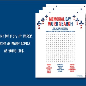 Memorial Day Printable Games Pack - Etsy