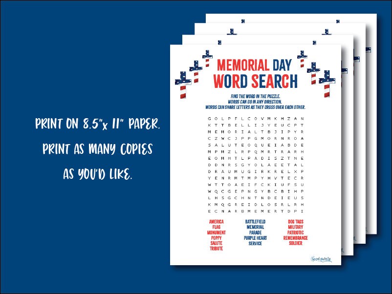 Memorial Day Printable Games Pack - Etsy