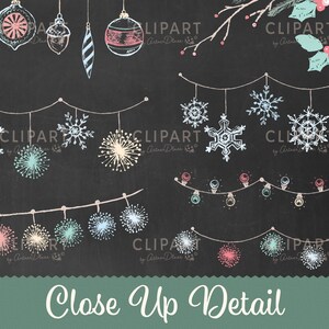 Chalk Christmas Borders Frames Clipart Set, Holiday Wreath, Hygge PNG ...