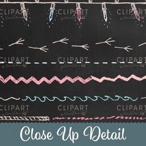 Chalk Borders Clipart Set, Christmas Lights PNG, Kids Classroom ...