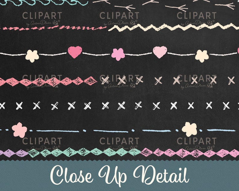 Chalk Borders Clipart Set, Christmas Lights PNG, Kids Classroom ...