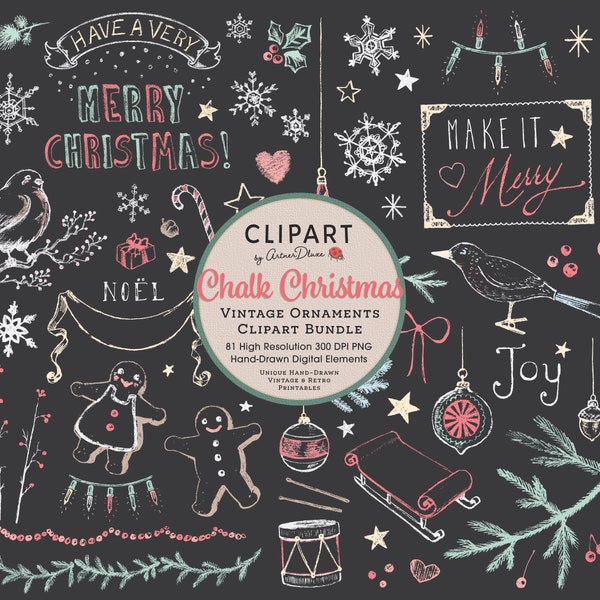 Christmas Chalk - Etsy