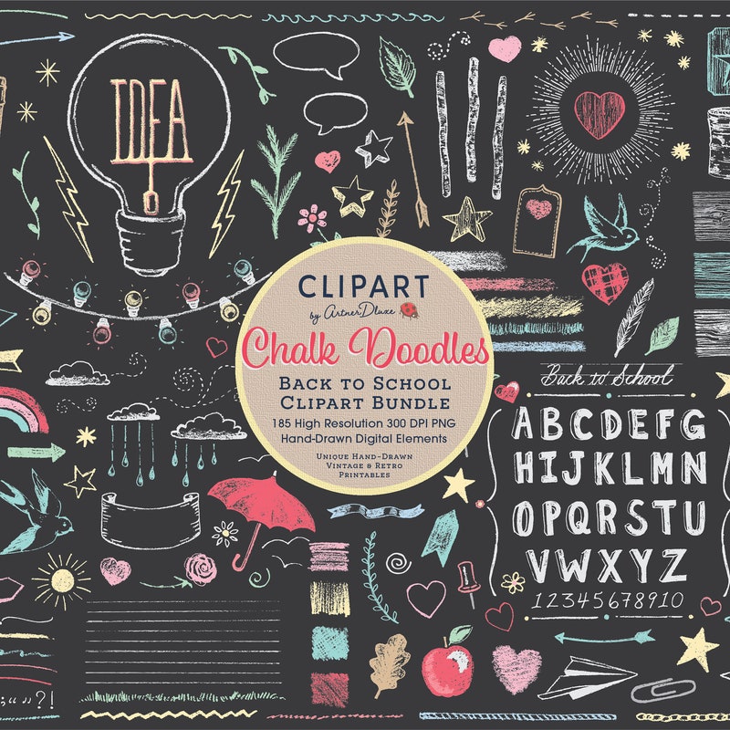 Chalkboard Doodle - Etsy