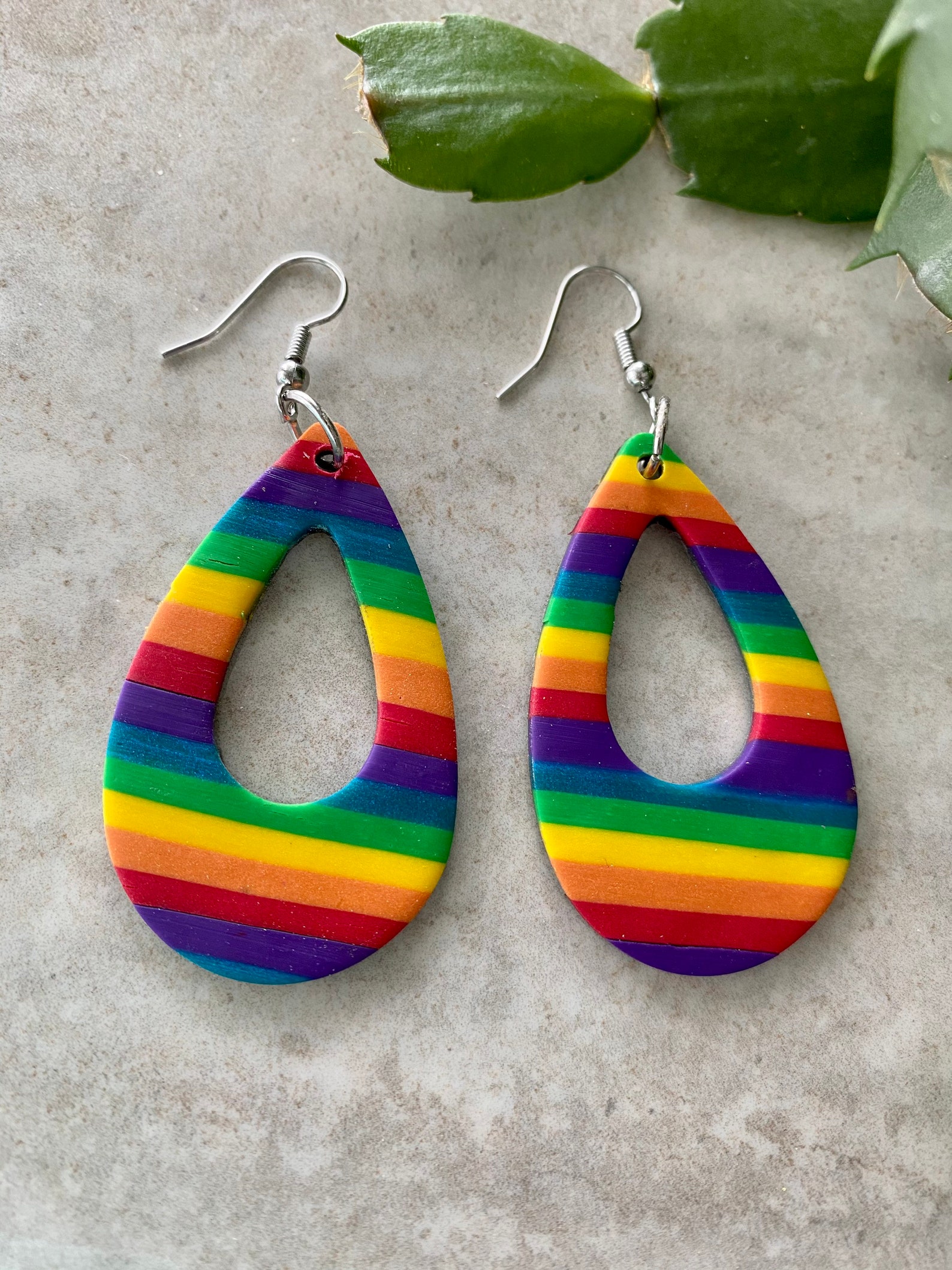 Rainbow Pride Dangle Teardrop Earrings Etsy